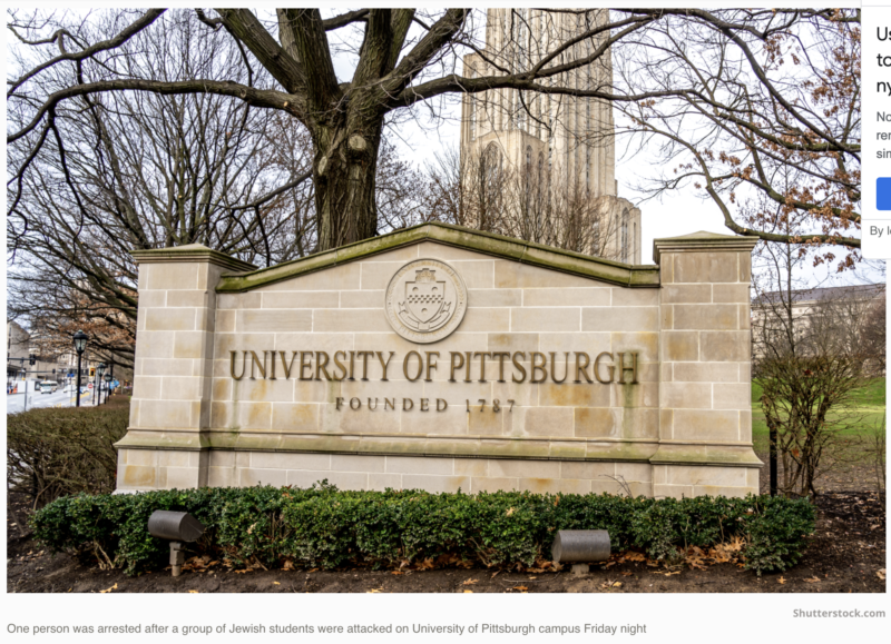 UNIVERSITY OF PITTSBURG: Palestinian headrag-wearing man attacks two ...