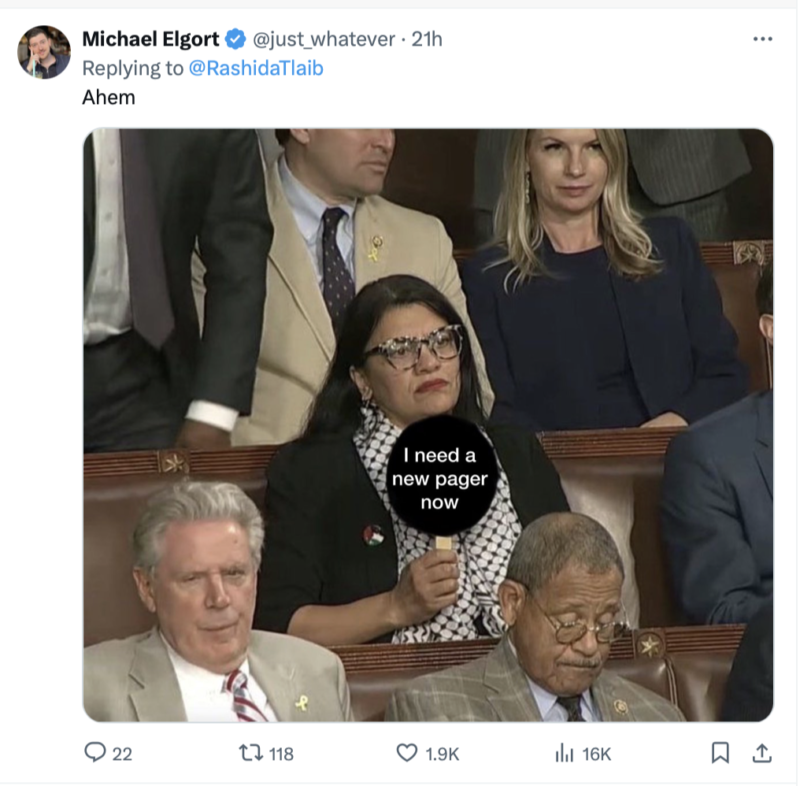 “It’s disgusting” cries CongressMuslim Rashida Tlaib (D-MI) over the ...